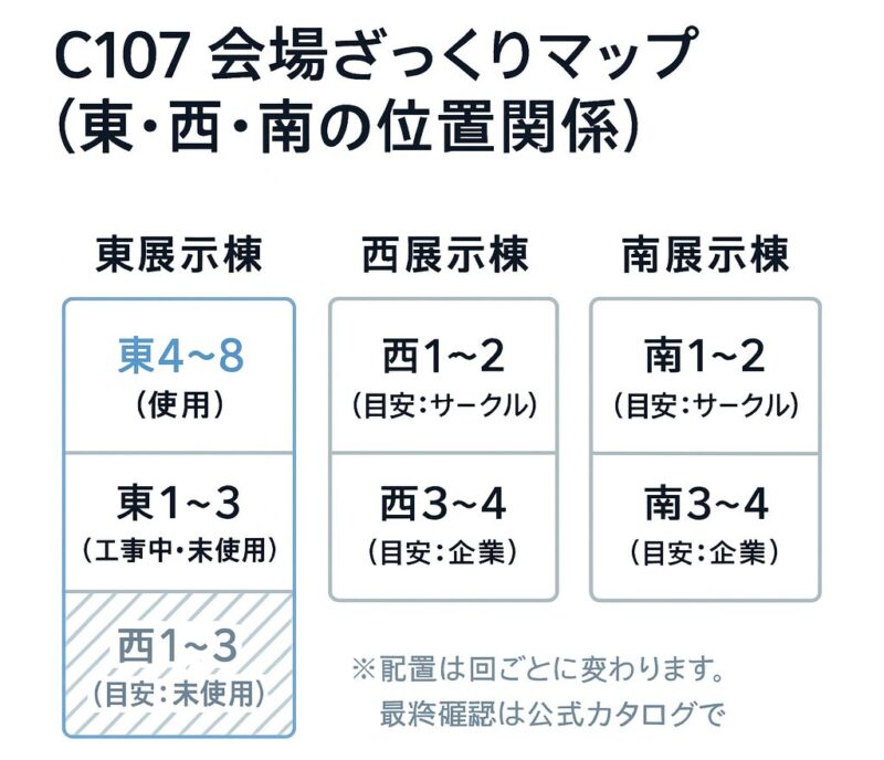 【冬コミ2025】コミケC107最新情報！日程・配置図・チケット・カタログ・会場マップまとめ